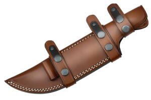 ottoza handmade xl leather knife sheath right hand tracker knife sheath - bushcraft knife sheath - hunting knife sheath - survival knife sheath horizontal carry dark brown top grain leather no:124