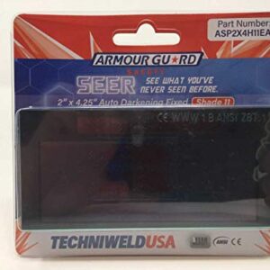 Techniweld ASP2X4H11EA Seer Solar Auto Welding Lens 2 X 4.25" Shades 9, 10, 11, or 12 Shade 3 Off (Shade 11)