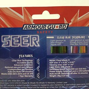 Techniweld ASP2X4H11EA Seer Solar Auto Welding Lens 2 X 4.25" Shades 9, 10, 11, or 12 Shade 3 Off (Shade 11)