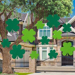 whaline 24 pcs felt hanging shamrock st. patrick's day lawn decorations indoor outdoor sign decor for st. patrick's day party spring holiday decoration