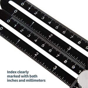 POWERTEC 80003 Universal Angle Template Tool - Easy to Use Metal Multi Angle Ruler - Ultra Precise - Easy One Hand Utility