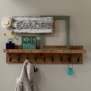 Coat Rack with Shelf (Choose your Length) Towel RackEntryway Organizer Wall Mounted