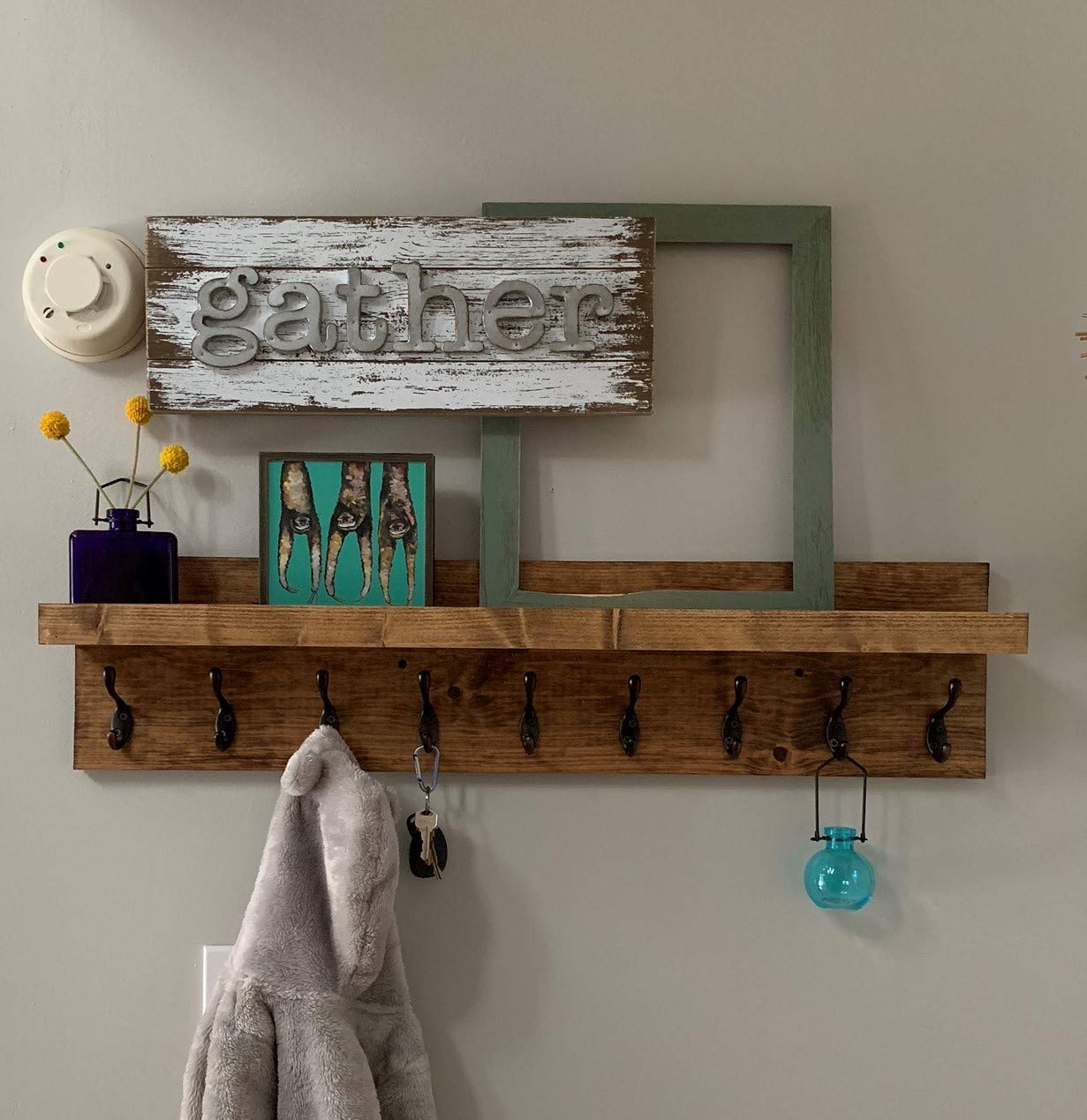 Coat Rack with Shelf (Choose your Length) Towel RackEntryway Organizer Wall Mounted