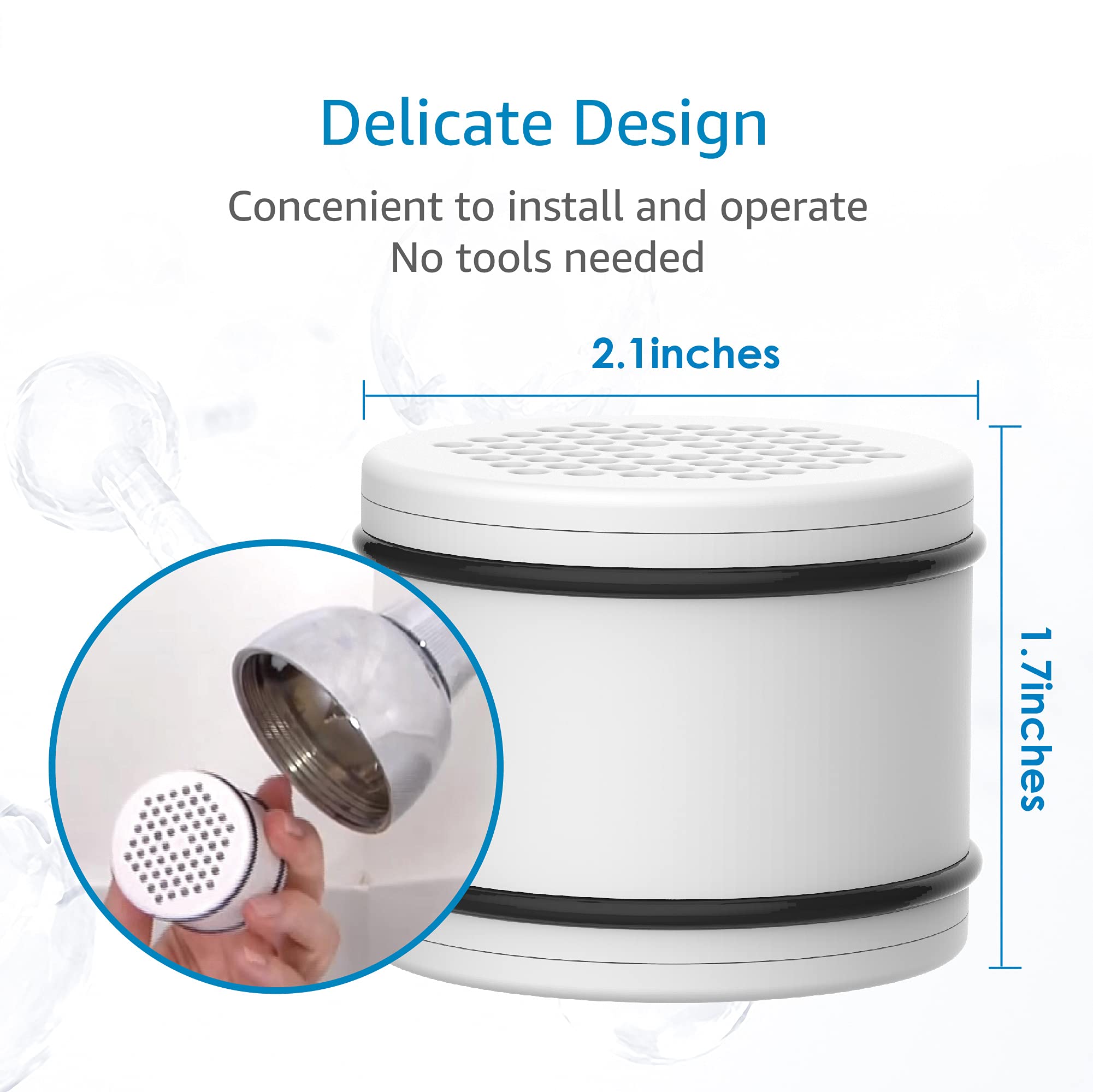 AQUACREST WHR-140 Shower Filter Replacement Cartridge for Culligan® WHR-140, WSH-C125, ISH-100, HSH-C135, Shower Head Water Filter, with Advanced KDF Filtration Material, Pack of 3