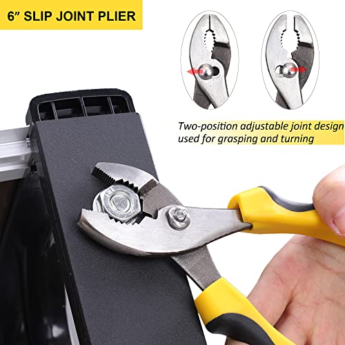 TOPLINE 5-Piece Pliers Set, Pliers Tool Set Included 8" Groove Joint Pliers, 7" Linesman Pliers, 6" Long Nose Pliers, 6" Slip Joint Pliers, 6" Diagonal Pliers for Basic Home Maintenance