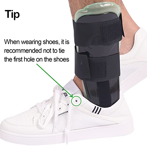 Orthomen Air Gel Ankle Brace - Stirrup Ankle Splint - Adjustable Rigid Stabilizer for Sprains, Strains, Post-Op Cast Support and Injury Protection