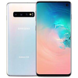 Samsung Galaxy S10 Factory Unlocked Android Cell Phone | US Version | 128GB of Storage | Fingerprint ID and Facial Recognition | Long-Lasting Battery |   Prism White