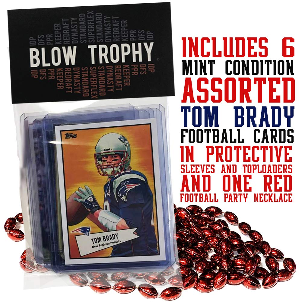 Tom Brady Football Card Bundle, Set of 6 Assorted Tampa Bay Buccaneers New England Patriots and Michigan Wolverines Football Cards of Quarterback Super Bowl Champion Protected by Sleeve and Toploader