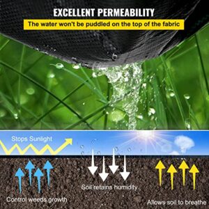 Happybuy 6.5FTx330FT Premium Weed Barrier Landscape Fabric Heavy Duty 3.2OZ, Woven Weed Control Gardening Mat, High Permeability Good for Flower Bed, Geotextile Fabric, Driveway Fabric, Ground Cover