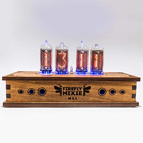 Handmade Nixie Tube Clock IN-8-2 - Made in Ukraine - Vintage Retro Table Clock - Wooden Desk Nixie Tube Clock