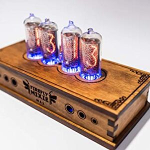 Handmade Nixie Tube Clock IN-8-2 - Made in Ukraine - Vintage Retro Table Clock - Wooden Desk Nixie Tube Clock