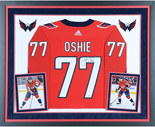 T.J. Oshie Washington Capitals Deluxe Framed Autographed Red Adidas Authentic Jersey - Autographed NHL Jerseys