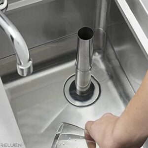 Stainless Steel Bar Sink Overflow Pipe 7.48 IN - Metal Sink Strainer Pipe Tube Bathroom Pipes Fittings - Bathroom Sink Drain Strainer Pipe Overflow Kitchen Sink Drain Stopper for 1.5 Inch Drains