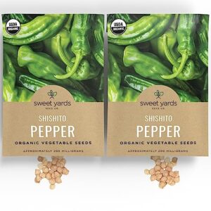 Organic Shishito Pepper Seeds – Two Seed Packets! – Approx 50 Open Pollinated Non-GMO Seeds – Sweet Yards Seed Co.