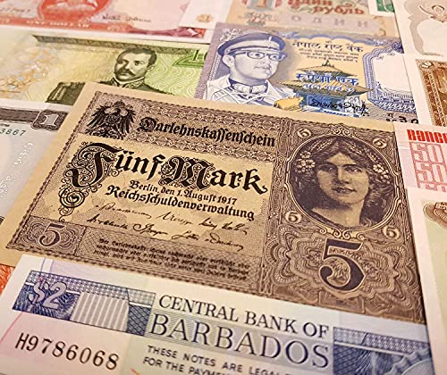 World Currency Collection – 100 Uncirculated Banknotes from 100 Countries, No Duplications, with Certificate of Authenticity – Old Paper Money for Collectors, Schools, & Museums