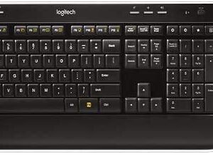 Logitech MK520 Wireless Keyboard and Wireless Mouse Combo — Full Size Keyboard and Mouse Long Battery Life Secure 2.4GHz Connectivity Black