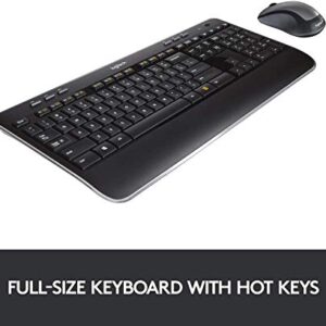 Logitech MK520 Wireless Keyboard and Wireless Mouse Combo — Full Size Keyboard and Mouse Long Battery Life Secure 2.4GHz Connectivity Black