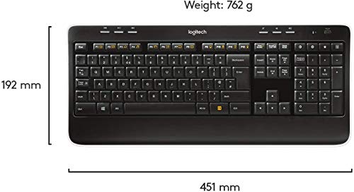 Logitech MK520 Wireless Keyboard and Wireless Mouse Combo — Full Size Keyboard and Mouse Long Battery Life Secure 2.4GHz Connectivity Black