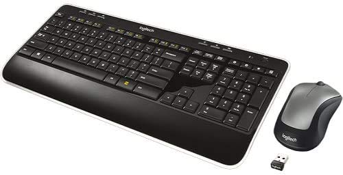 Logitech MK520 Wireless Keyboard and Wireless Mouse Combo — Full Size Keyboard and Mouse Long Battery Life Secure 2.4GHz Connectivity Black