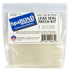 spa bond hot tub & pool leak seal patch kit - clear ultra-adhesive waterproof repair fix for vinyl, pvc, acrylic