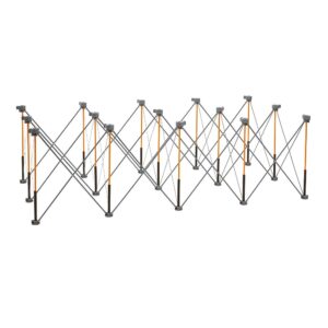 bora centipede ck15s 30 inch height portable work stand, includes 4 x-cups, 4 quick clamps, carry bag, portable work support sawhorse, 4ft x 8ft, 30 inch work height, 6000lb weight capacity , orange