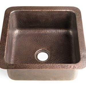 Monarch Abode Pure Copper 17093 Hand Hammered Glasgow Dual Mount Bar Prep Sink (12 inches)