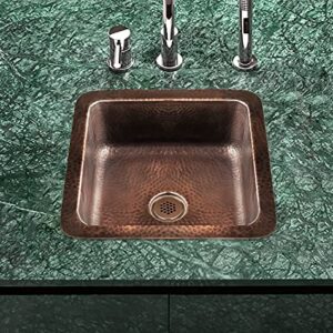 Monarch Abode Pure Copper 17093 Hand Hammered Glasgow Dual Mount Bar Prep Sink (12 inches)