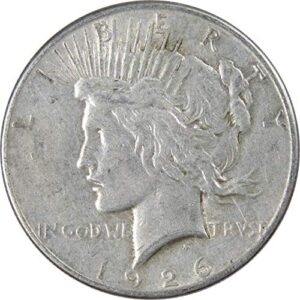 1926 s peace dollar f fine 90% silver $1 us coin collectible