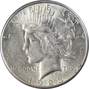 1923 s peace dollar au about uncirculated 90% silver $1 us coin collectible