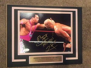 wwe wwf bret hitman hart vs stone cold steve austin 11x14 photo jsa autograph