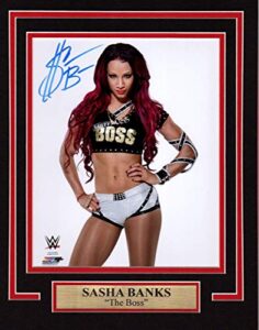 wwe sasha banks 11x14 matted w/namplate signed photo autograph legit boss