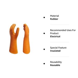 PiPiAnAn Electrical Insulated Lineman Rubber Gloves Class 2 Electrician High Voltage 20KV Safety Protective Work Gloves Insulating for Man Woman