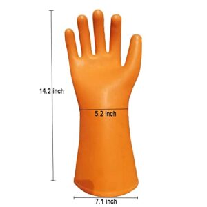 PiPiAnAn Electrical Insulated Lineman Rubber Gloves Class 2 Electrician High Voltage 20KV Safety Protective Work Gloves Insulating for Man Woman