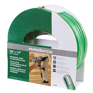 Metabo HPT Air Hose | 1/4-Inch x 100 Ft | Professional Grade Polyurethane | 300 PSI | 19413QPM, Green