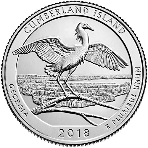 2018 P, D Cumberland Island Seashore, GA National Park Quarter Singles - 2 Coin Set Uncirculated