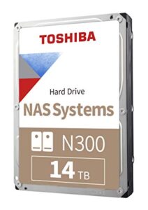 toshiba n300 14tb nas 3.5-inch internal hard drive - cmr sata 6 gb/s 7200 rpm 256 mb cache - hdwg21exzsta