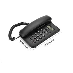 Corded Phone, Desktop Wall Phone Wired Landline Telephone Support Redial, FSK/DTMF Incoming and Caller lD Display for Home/Hotel/Office(Black)