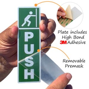 SmartSign "Pull/Push" Kit of 2 Anodized Signs | 1.5" x 5" Aluminum