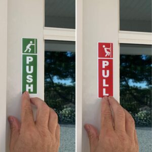 SmartSign "Pull/Push" Kit of 2 Anodized Signs | 1.5" x 5" Aluminum