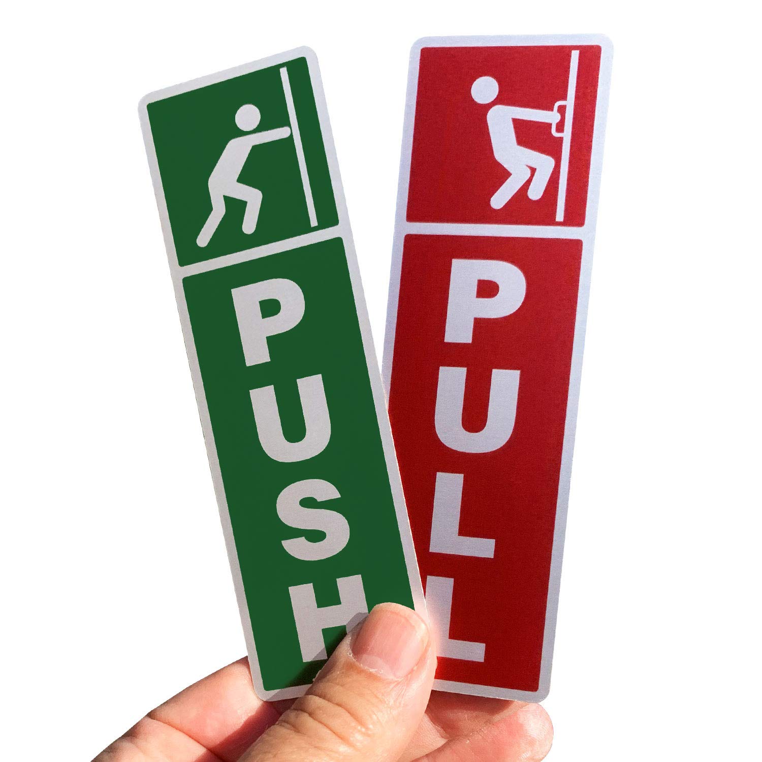 SmartSign "Pull/Push" Kit of 2 Anodized Signs | 1.5" x 5" Aluminum