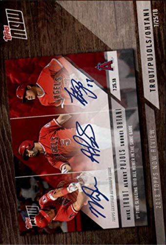 2019 Topps 2018 Topps Now Review #TN-9 Mike Trout/Albert Pujols/Shohei Ohtani Los Angeles Angels MLB Baseball Trading Card