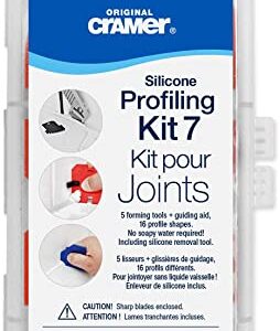 Cramer 40407US Silicone Profiling Kit7 – professional Caulking Tool Kit with Sealant Finishing Tools and Caulk Removal Tools – easy silicone caulking with guides