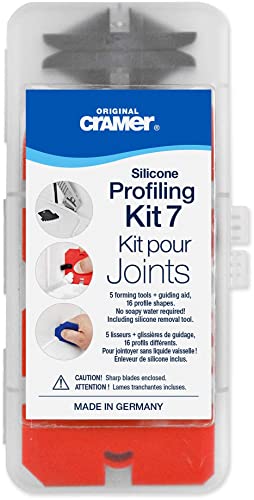 Cramer 40407US Silicone Profiling Kit7 – professional Caulking Tool Kit with Sealant Finishing Tools and Caulk Removal Tools – easy silicone caulking with guides