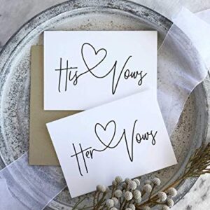 His and Hers Vows Wedding Day Vow Card Set Black and White Marriage Vow Books for Bride and Groom