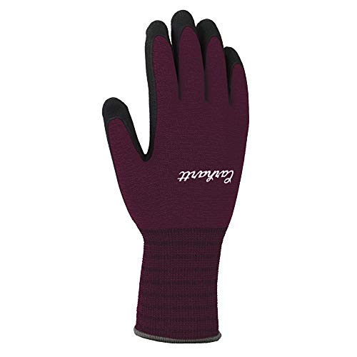 Carhartt Women's All Purpose Nitrile Grip Glove, Deep Wine, Small (Pack of 1)