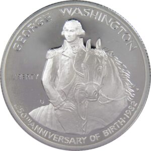 george washington commemorative 1982 s 90% silver half dollar proof 50c coin