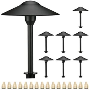 lumina lighting® 3w landscape path lights - low voltage cast-aluminum outdoor pathway light and area light 3000k - 12v waterproof - g4 led 3w lighting for yard garden pathway (black, (8-pack))