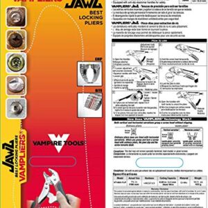 VAMPLIERS: JAWZ 7.5" VISE-GRIP LOCKING PLIERS for Extracting Damaged, Rusted, Stripped, Security, Specialty, Screws, Nuts, and Bolts: VT-003-7LP.