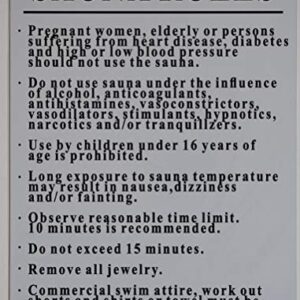 BUILDINGSIGNS.COM Sauna Rules Sign (White, Rust Free Aluminium 8.5x11)