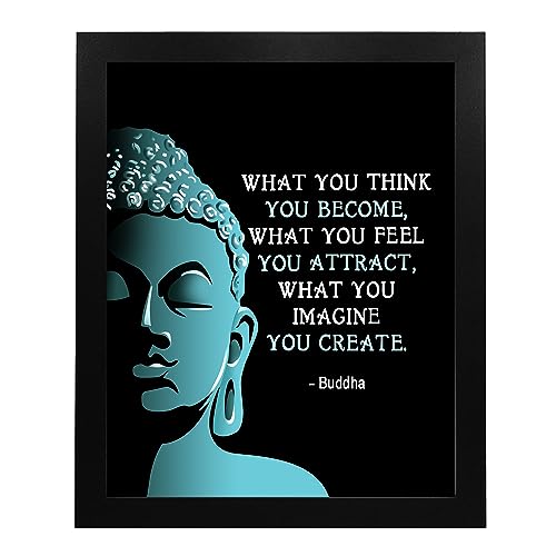 What You Think, Feel & Imagine - Buddha Quotes Spiritual Wall Art Print. Modern Inspirational Wall Print. Ideal For Home Decor, Studio Decor & Office Decor. Perfect Gift For All. Unframed - 8x10"